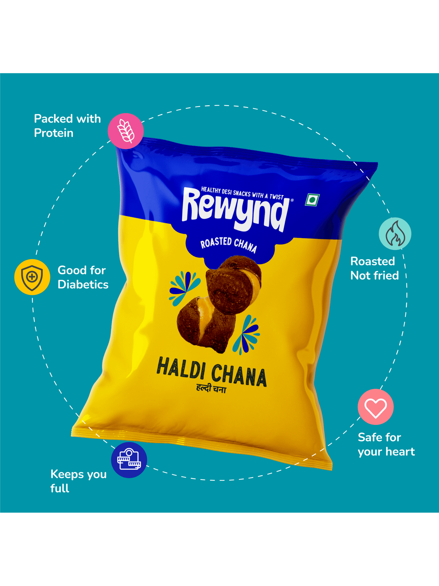 Buy High Protien Roasted Haldi Chana Online – Rewynd Snacks
