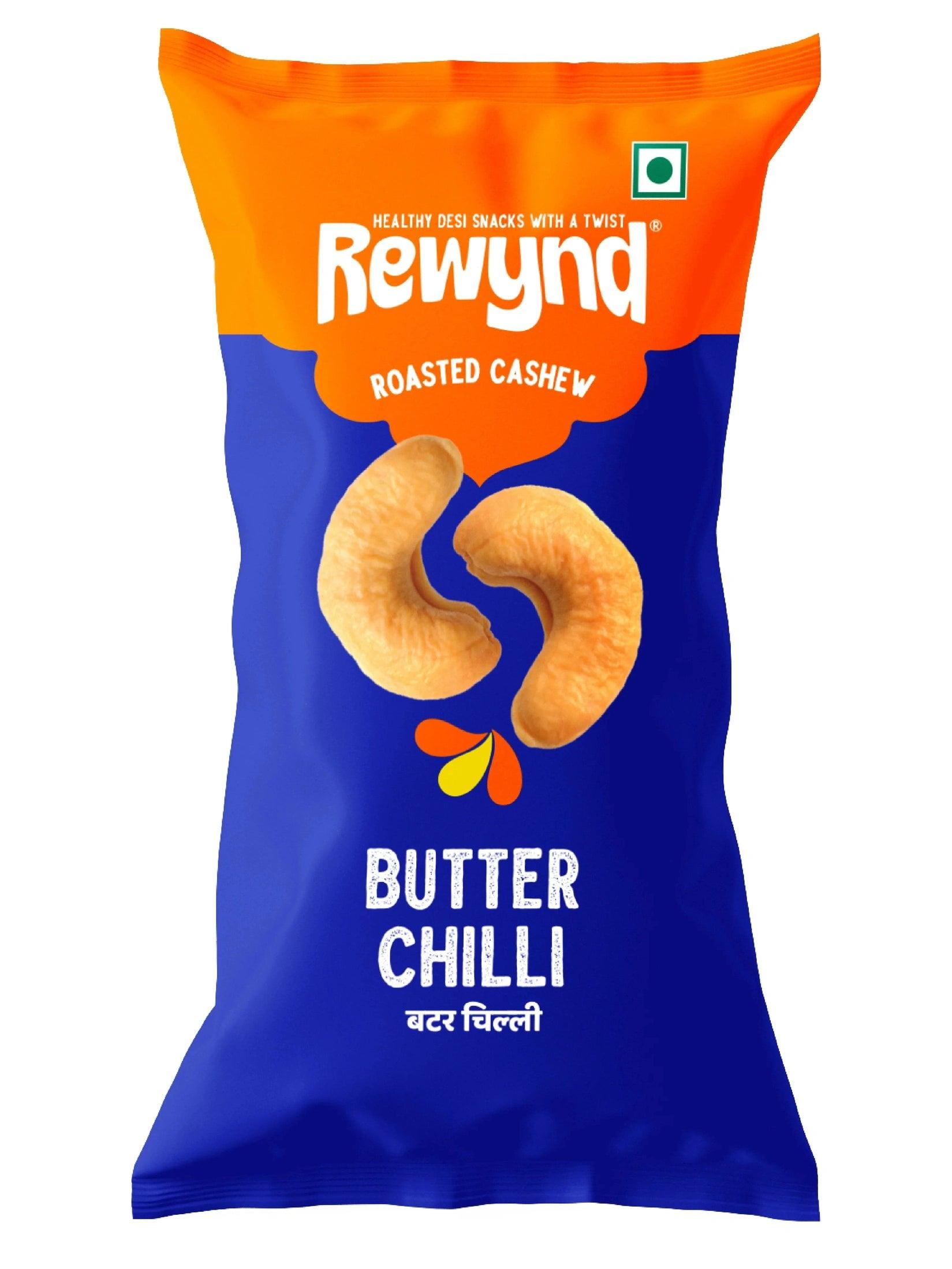 Buy Roasted Butter Chilli Cashew Online – Rewynd Snacks